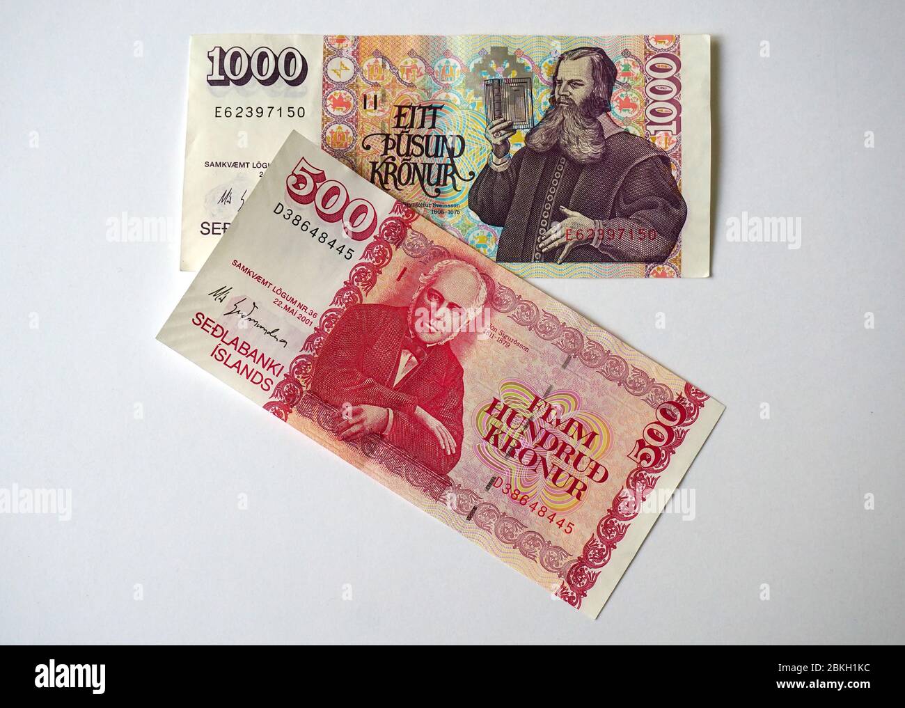 Icelandic króna, banknote, 500, 1000, Isländische Krone, íslensk króna ...