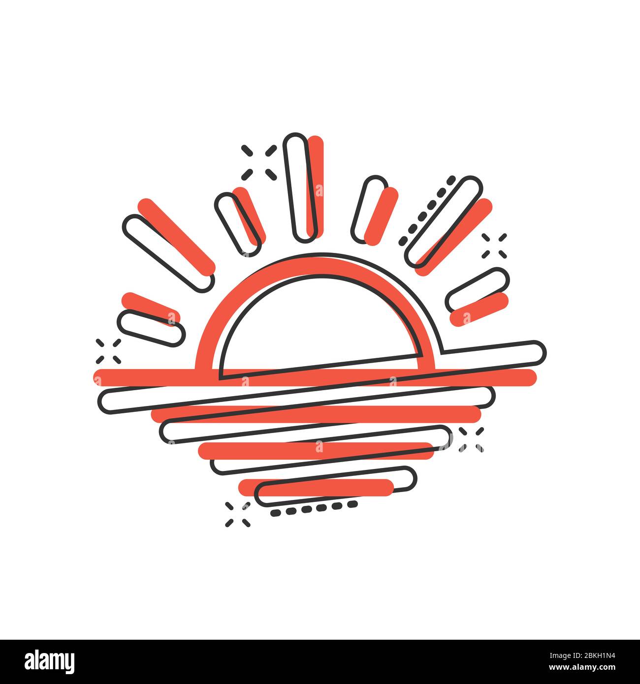 Sun icon in comic style. Sunlight cartoon sign vector illustration on ...