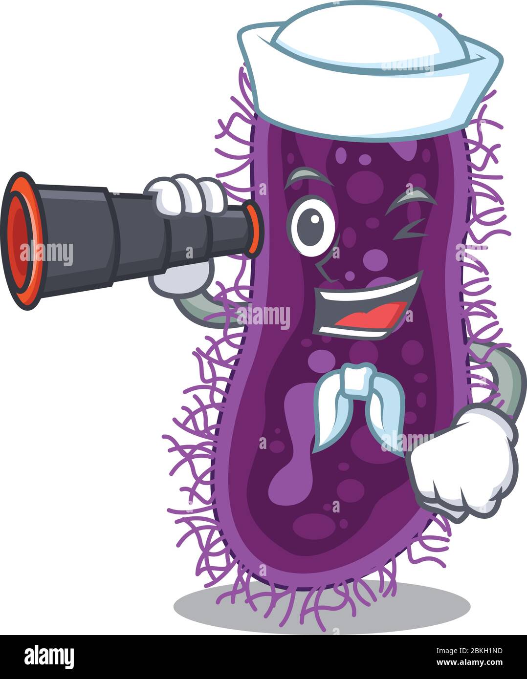 A cartoon icon of lactobacillus rhamnosus bacteria Sailor with ...