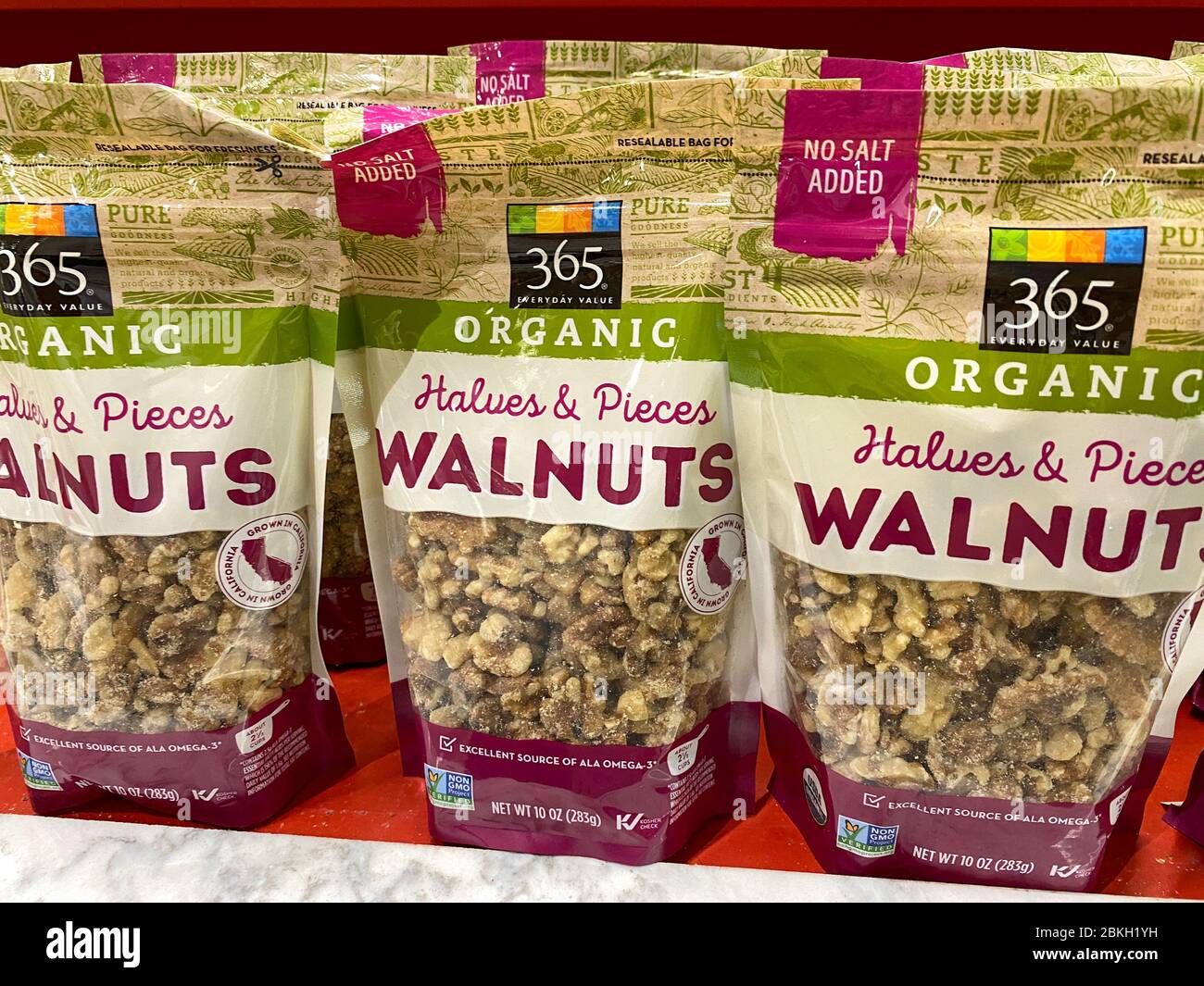Orlando,FL/USA-5/3/20: A display of bags of Walnuts at a Whole Foods ...