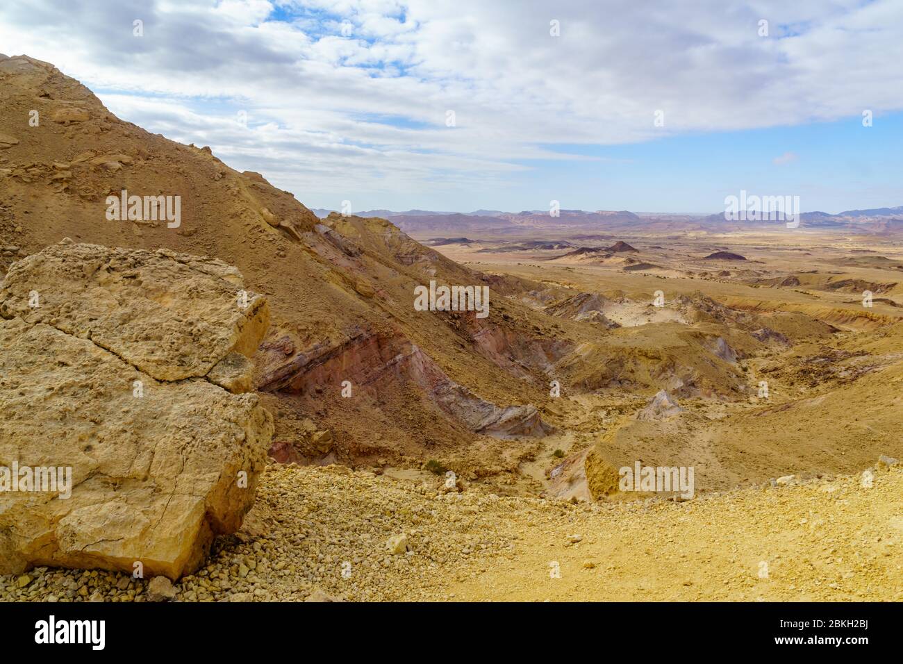 Landscape of Makhtesh (crater) Ramon (from mount Ardon), in the Negev ...