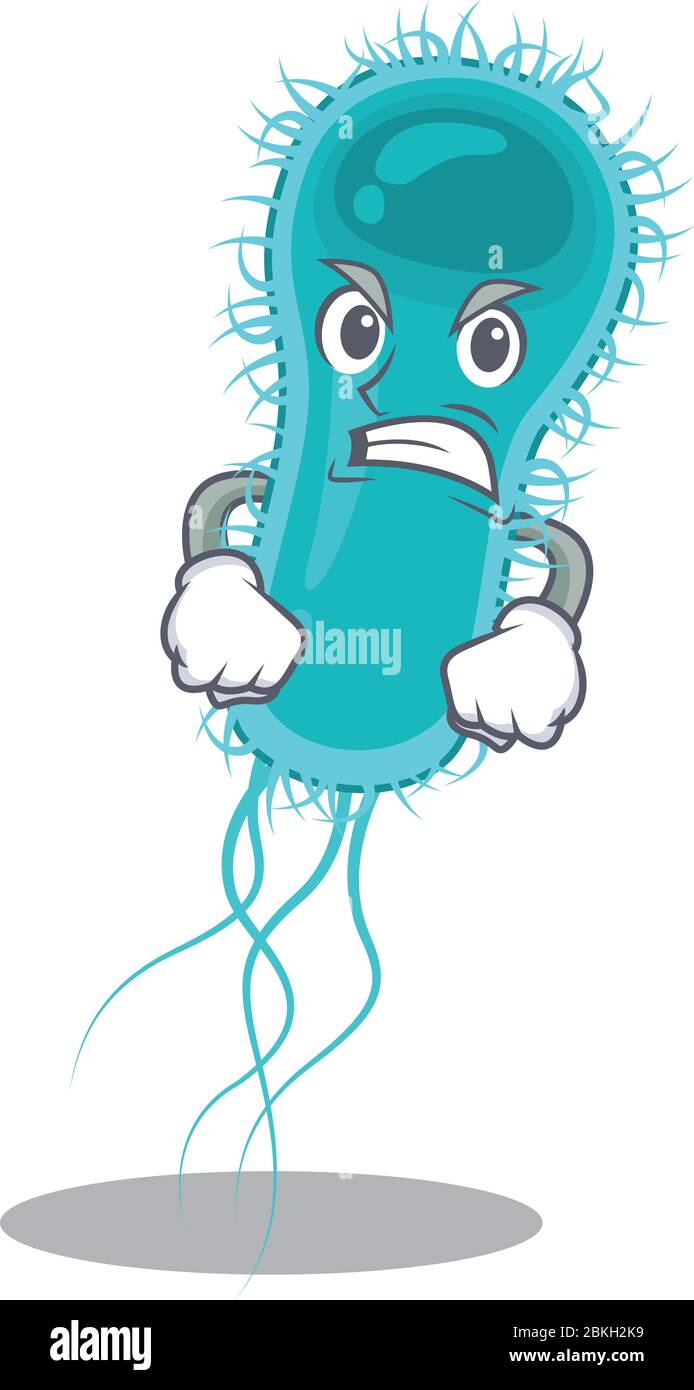 Mascot design concept of escherichia coli bacteria with angry face ...