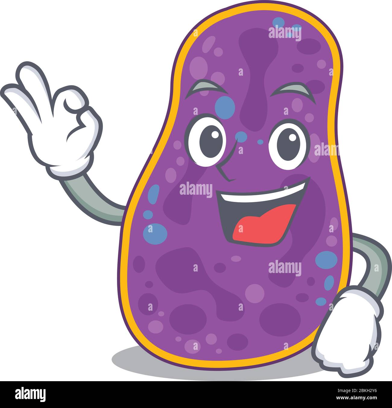 Shigella sp. bacteria mascot design style with an Okay gesture finger ...