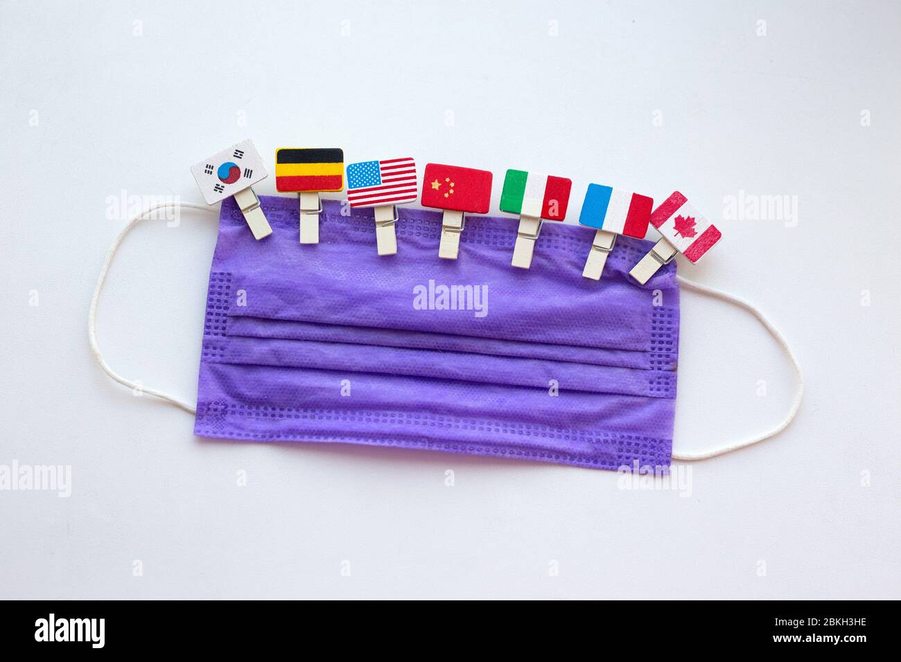Coronavirus in world,. Flag of countries on face mask .COVID-19 ...