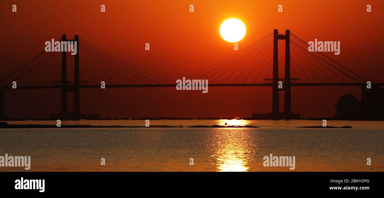 This is the Rande Bridge is a cable-stayed bridge near Vigo, Spain ...