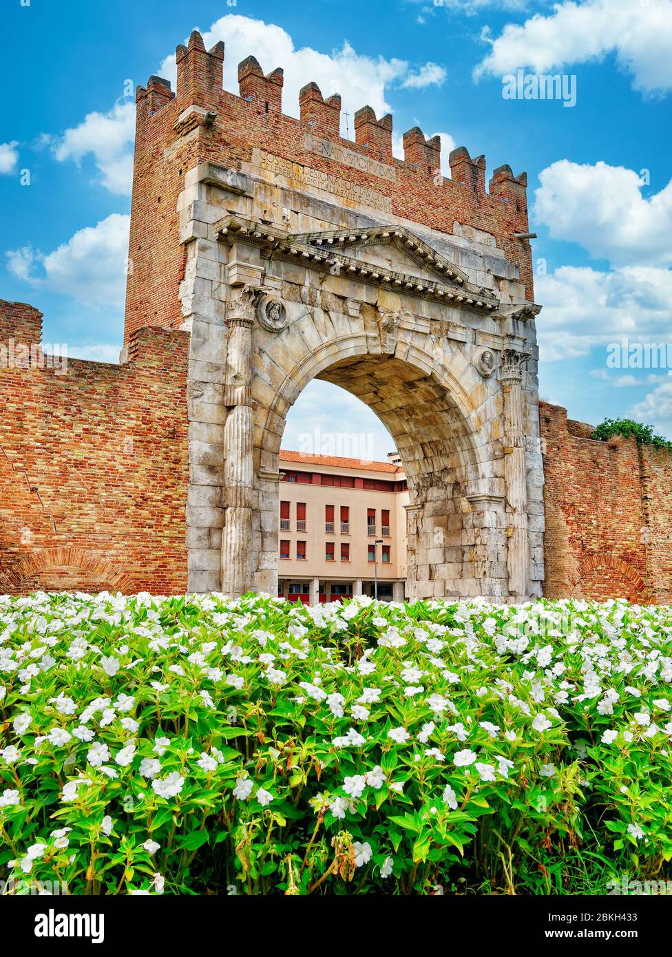 Ancient historical Arch of Augustus in Rimini Italy Stock Photo - Alamy