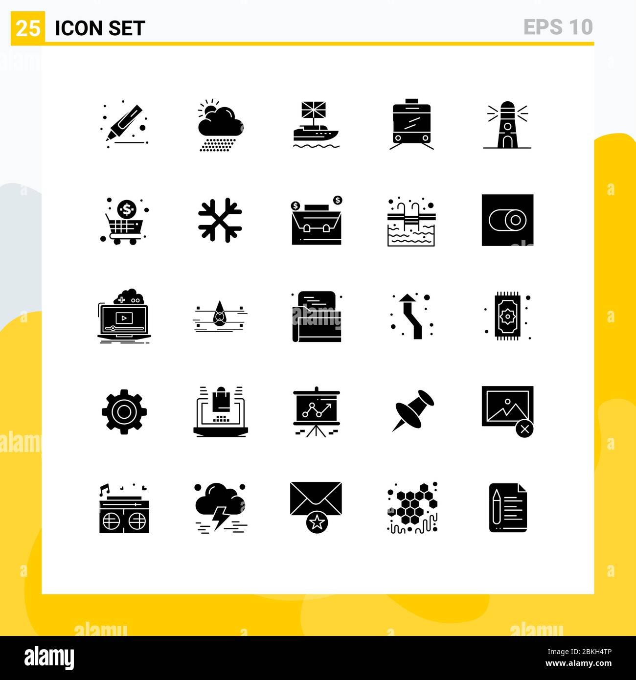 Stock Vector Icon Pack of 25 Line Signs and Symbols for house, building ...