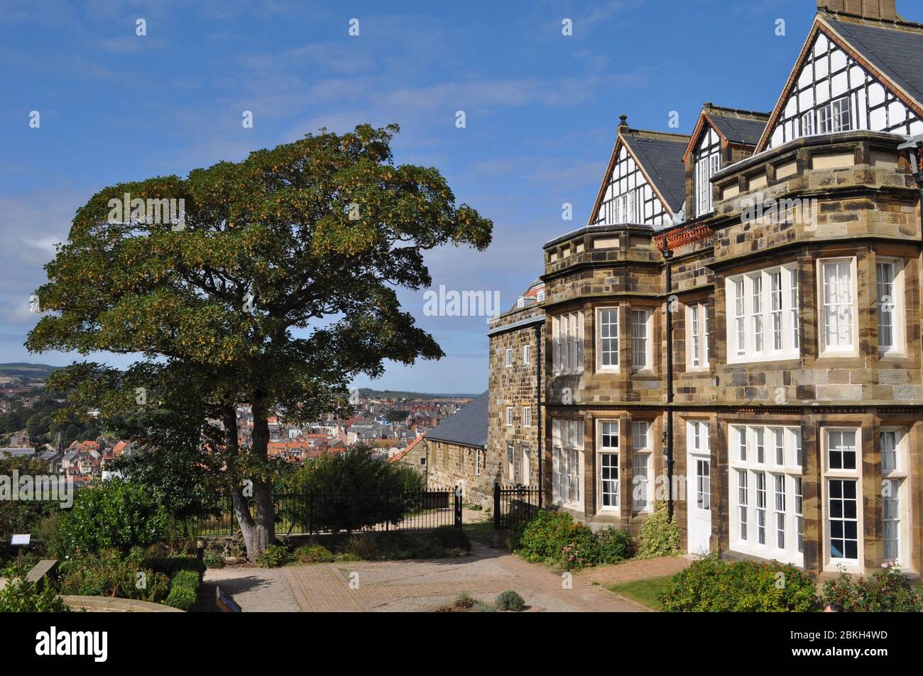 Whitby Abbey House, Whitby in Yorkshire above the River Esk Stock Photo ...