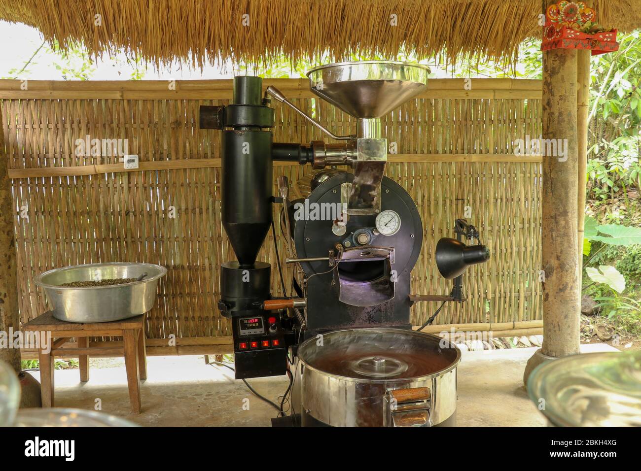 Coffee roasting machine. Professional roasting machine on coffee ...