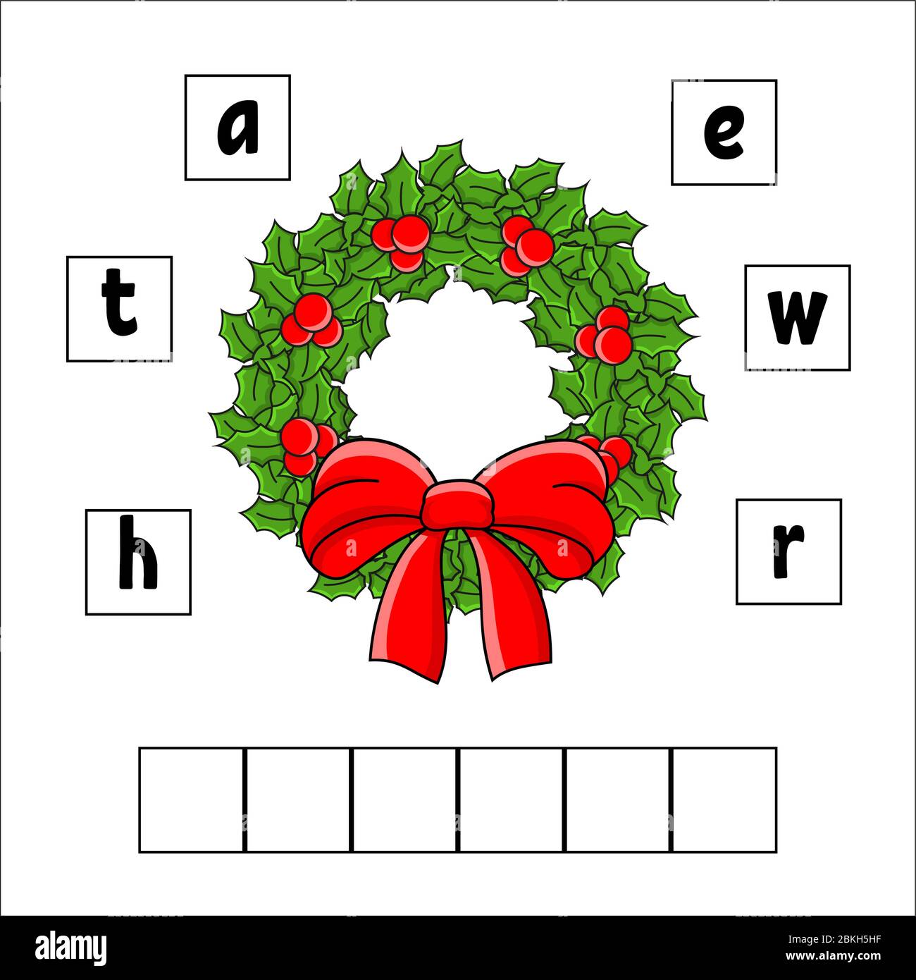 Words puzzle. Wreath. Education developing worksheet. Learning game for ...