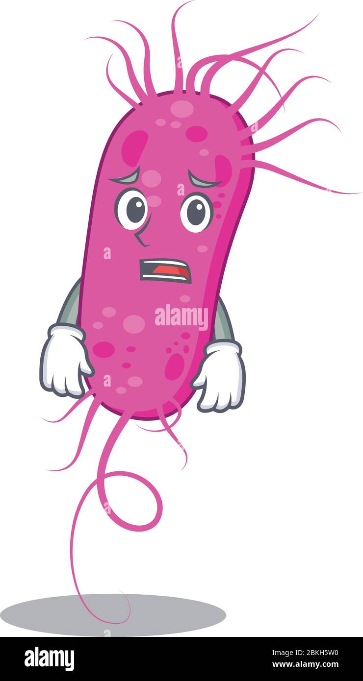 Cartoon design style of pseudomoa bacteria showing worried face Stock ...