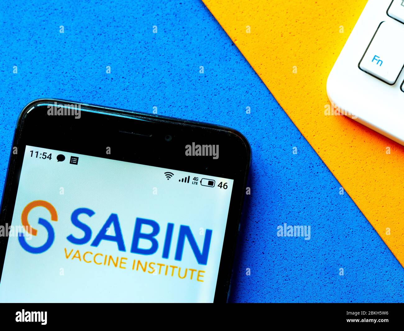 In this photo illustration Sabin Vaccine Institute logo is seen ...