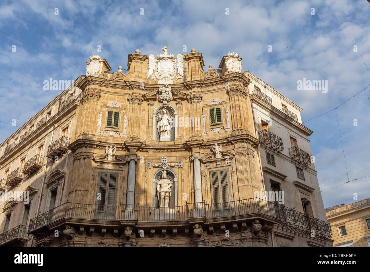 Quattro Canti Monument in Palermo Sicily Stock Photo - Alamy