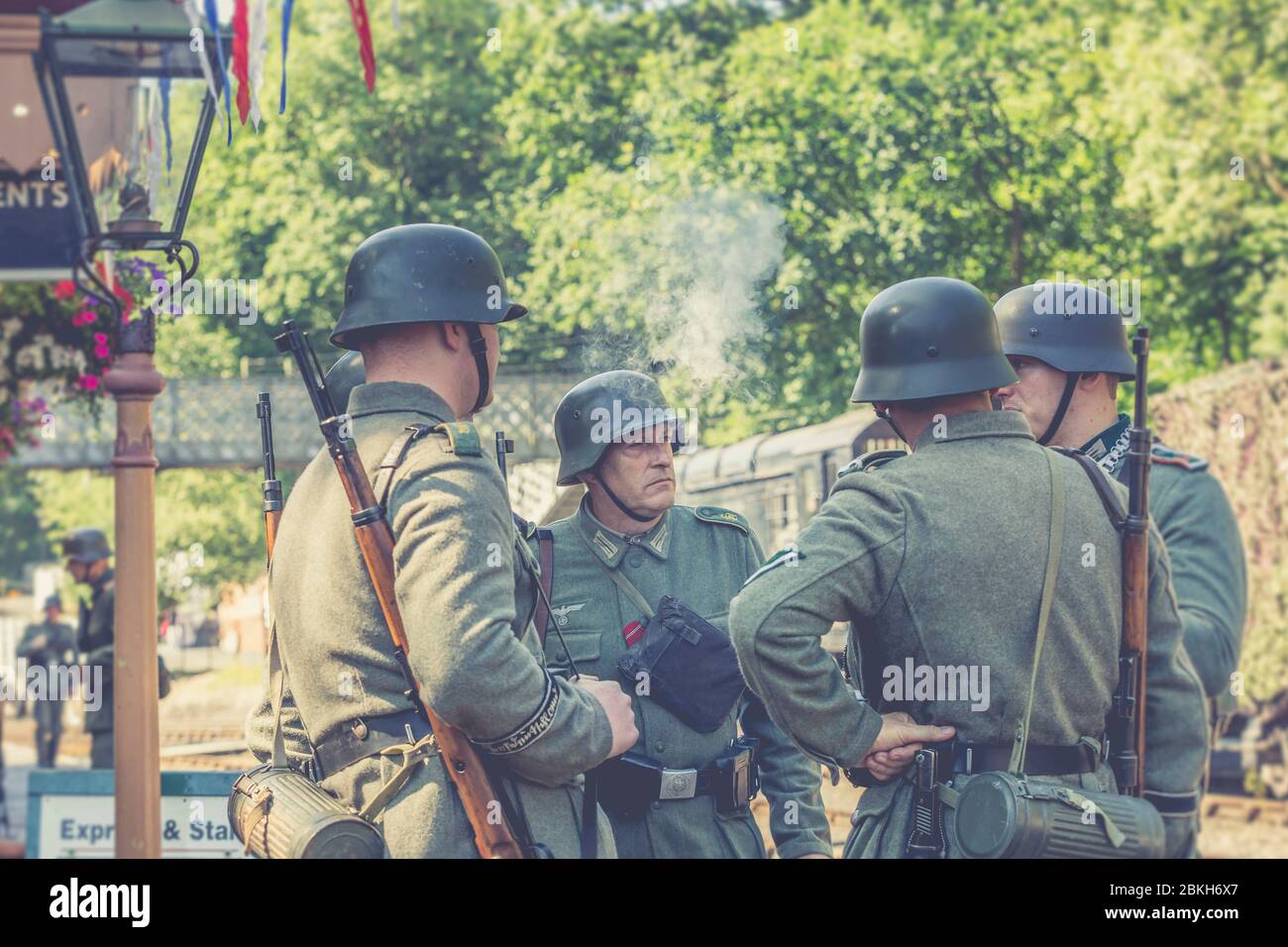 Severn Valley Railway 1940s wartime WW2 summer event, UK. German Nazi ...