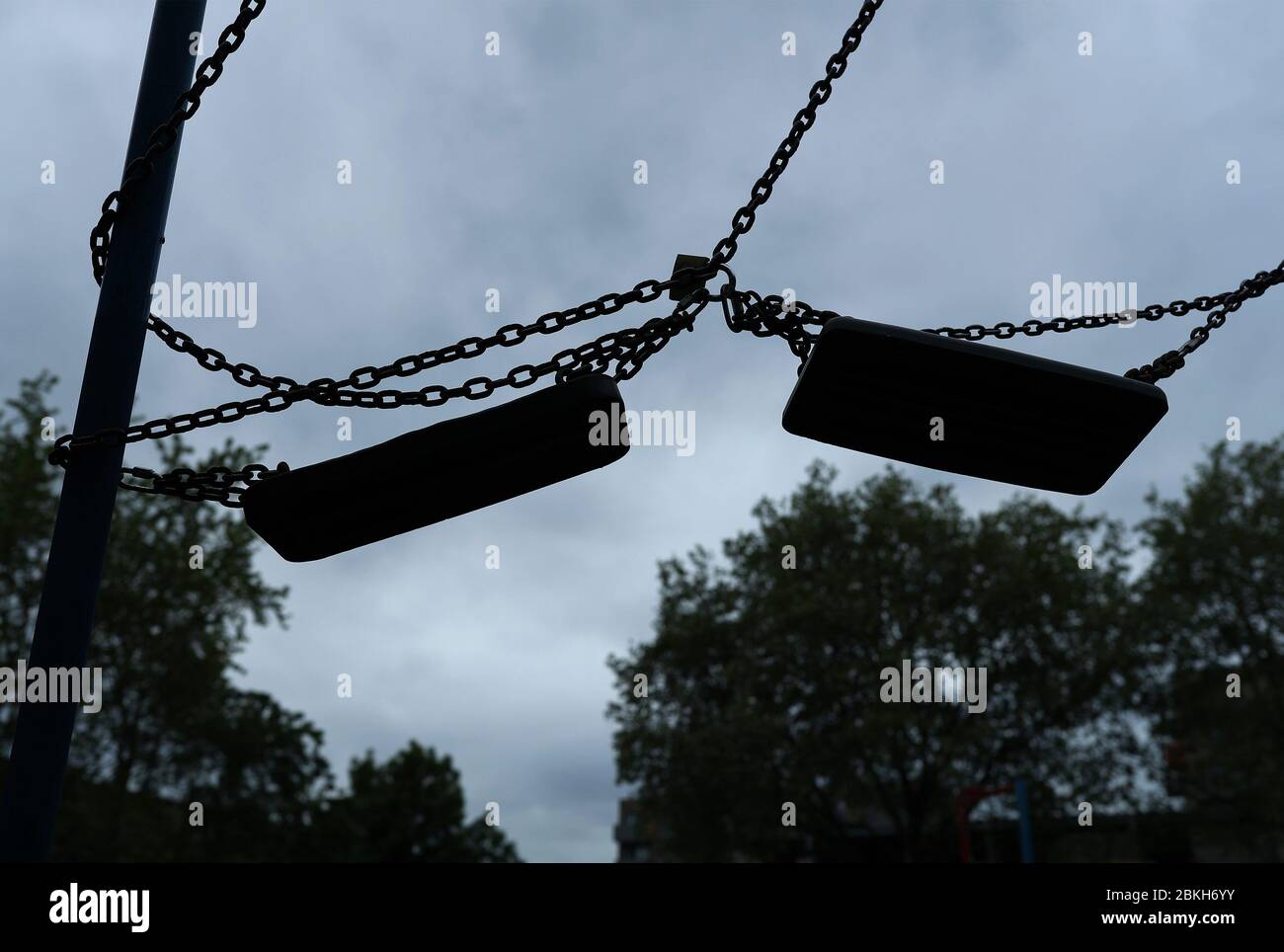 Activity equipment in the children's playground area of a park in ...