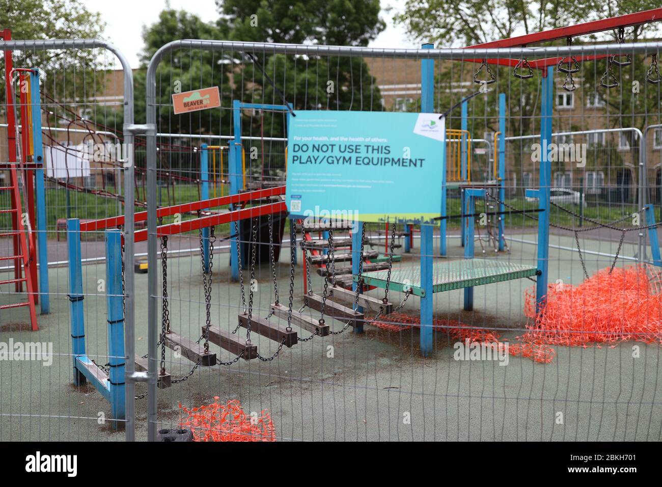 Activity equipment in the children's playground area of a park in ...