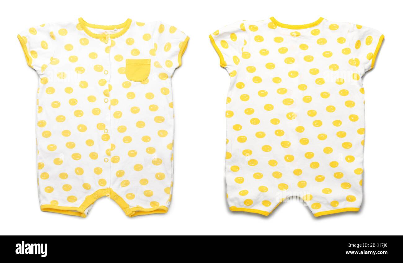 Front and back view of baby bodysuit on white background Stock Photo ...