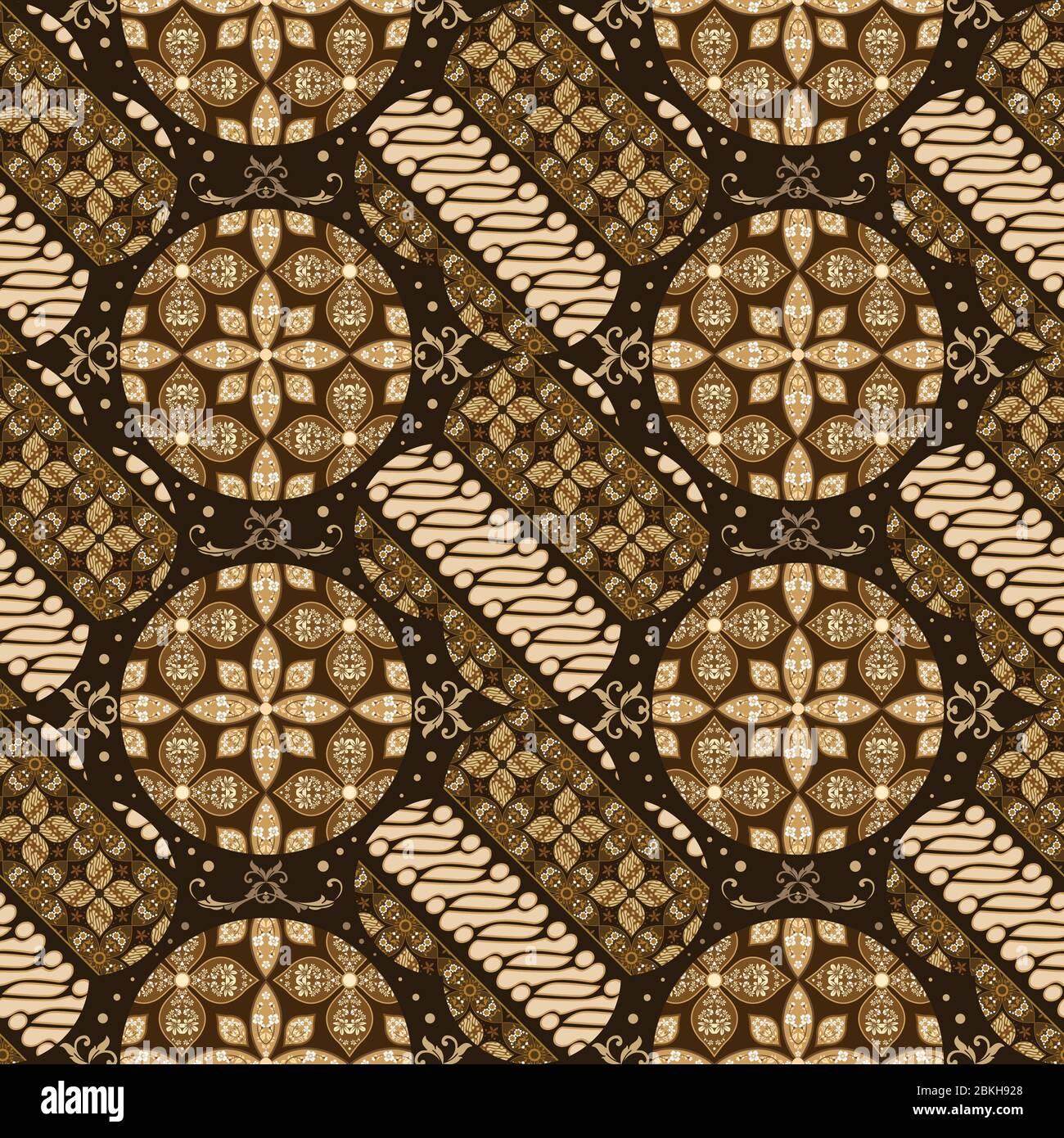 Unique circle pattern on batik of Indonesian with soft brown color ...