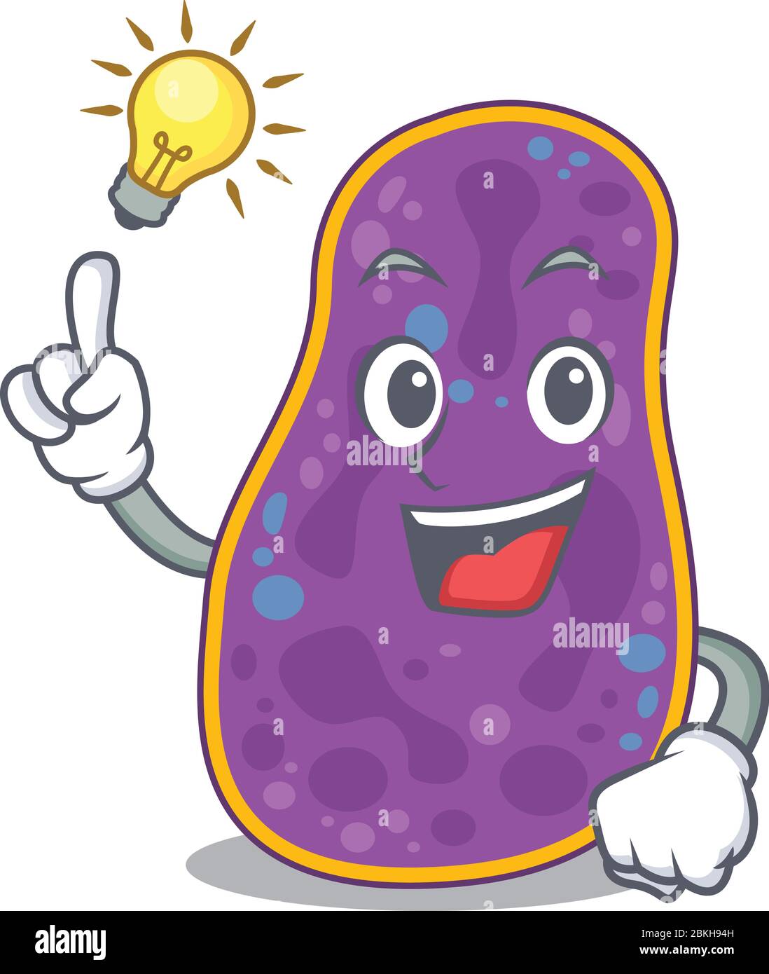 Mascot character design of shigella sp. bacteria with has an idea smart ...