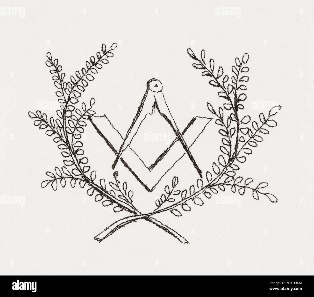 Freemasonry symbols. Compass and square Stock Photo - Alamy