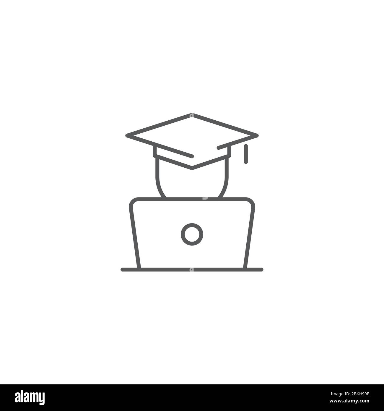 Student Studying on Laptop vector icon symbol isolated on white ...