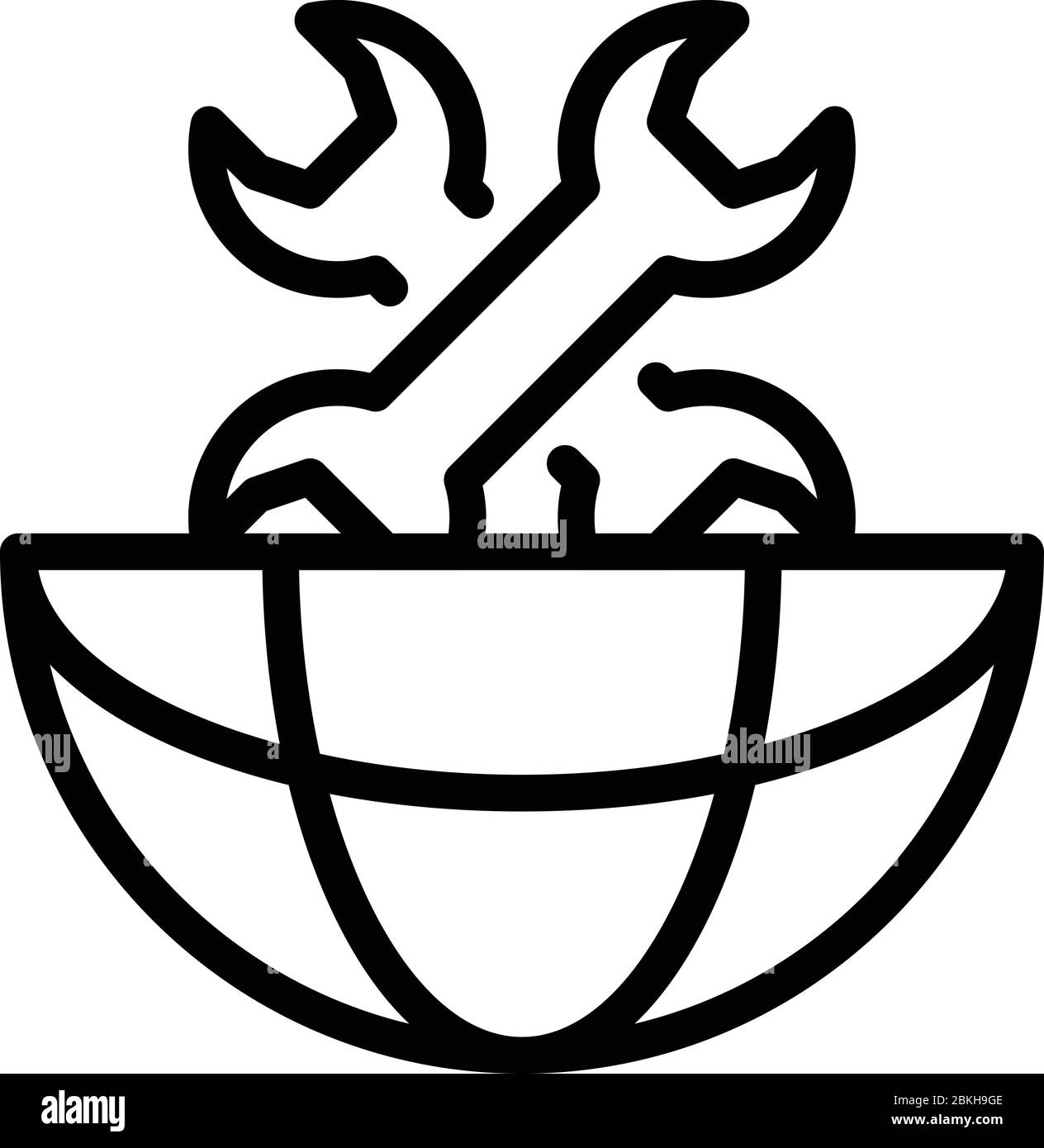 Crossed wrenches silhouette hi-res stock photography and images - Alamy