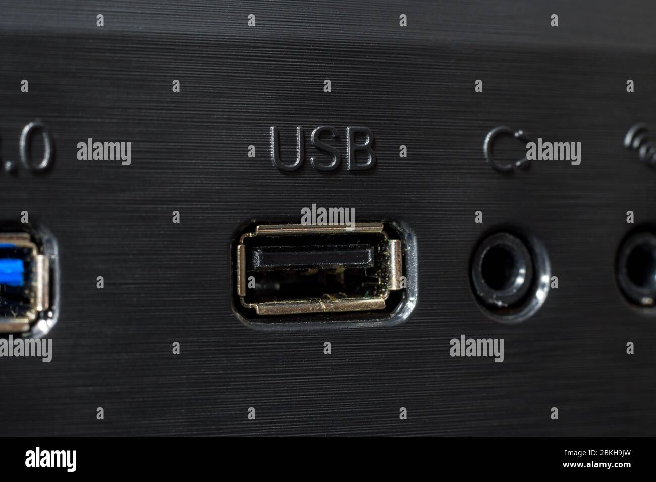 Extreme macro of an USB 2.0 port on a computer Stock Photo - Alamy