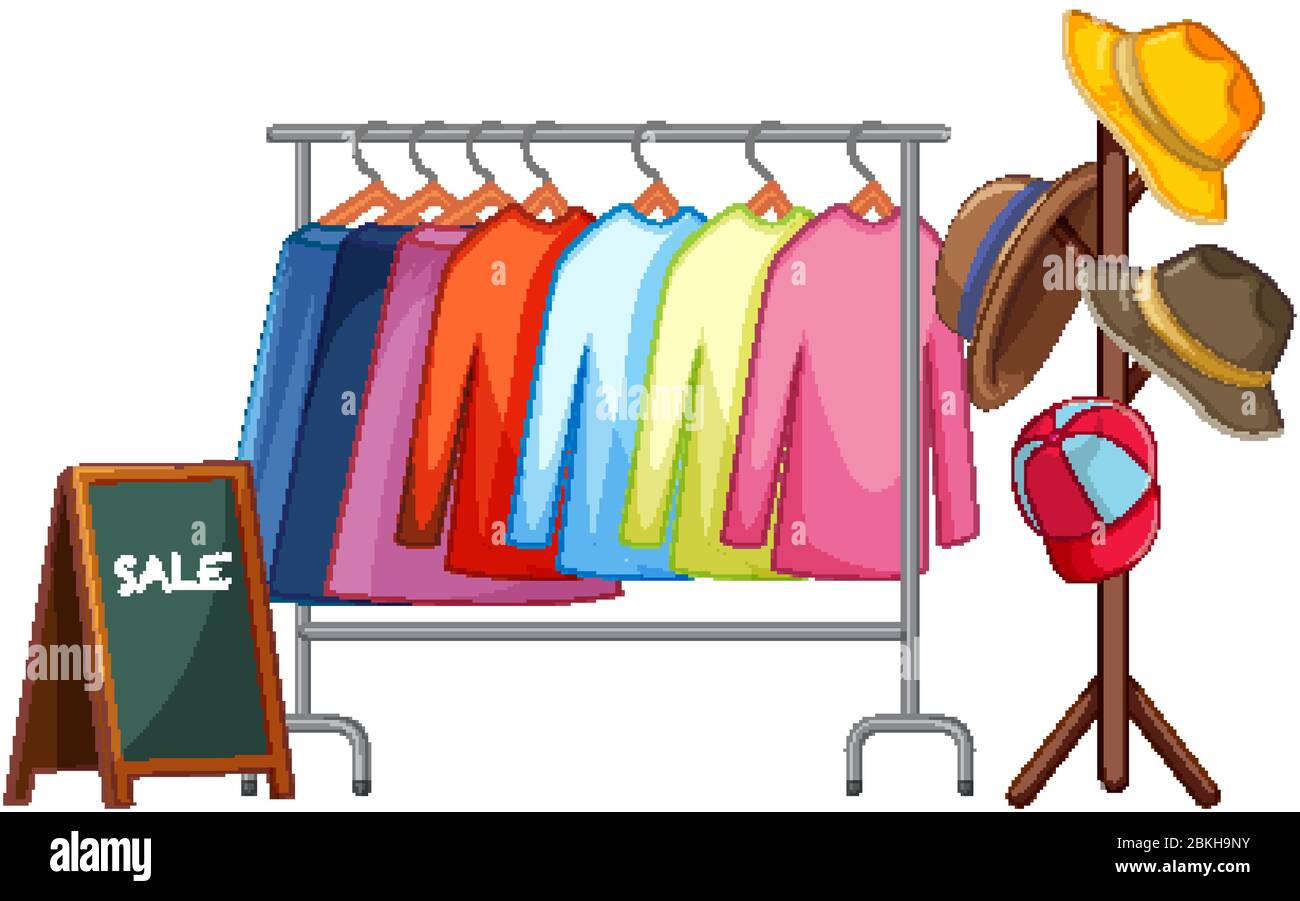 A clothes rack on white background illustration Stock Vector Image ...