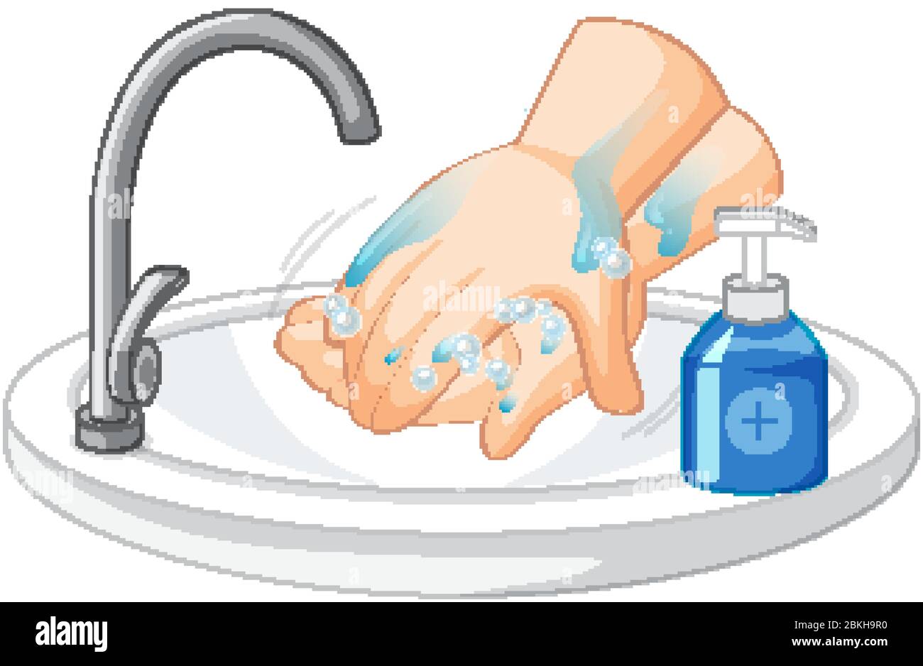 Hand cleaning on white background illustration Stock Vector Image & Art ...