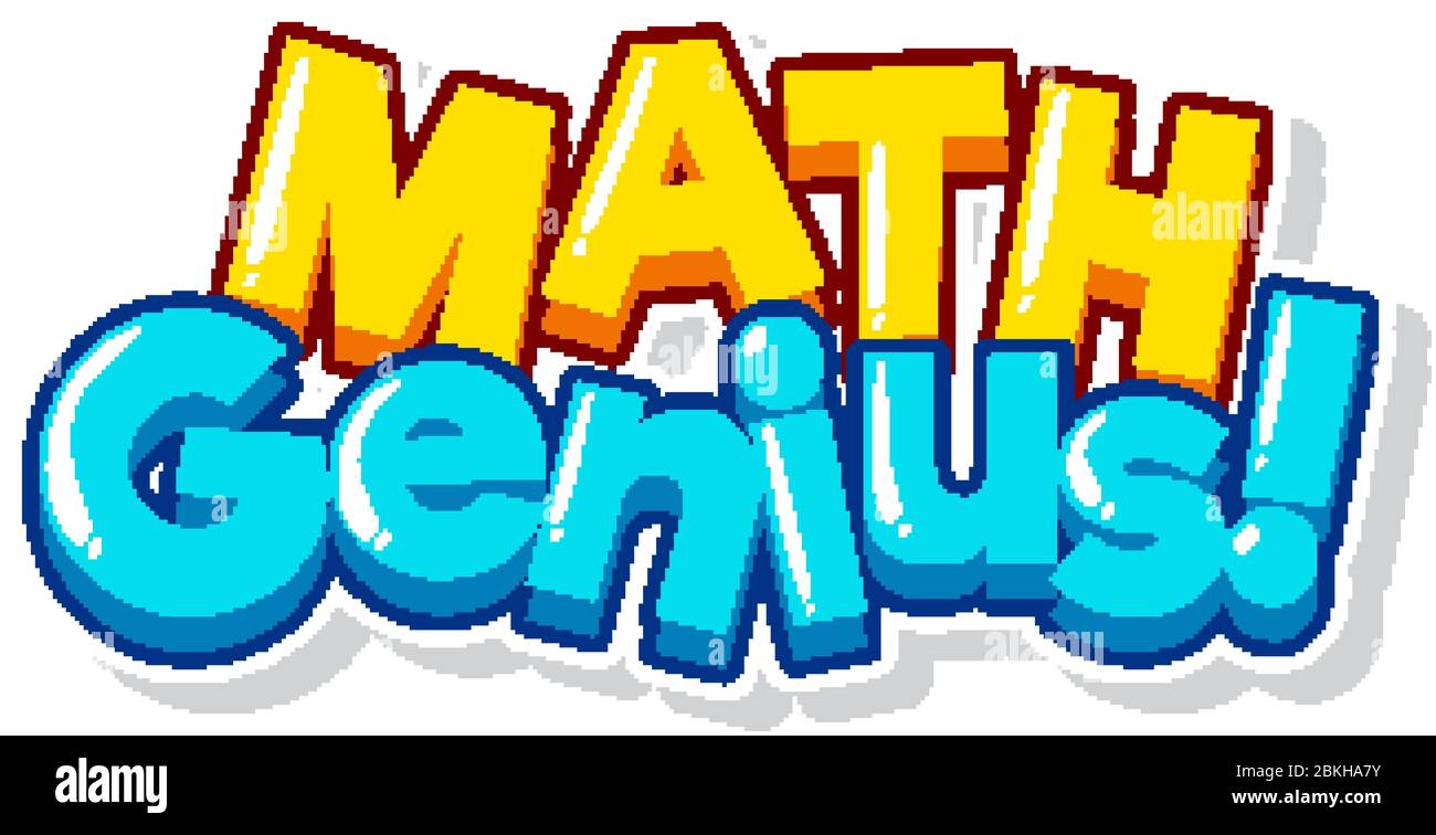 Font design for word math genius on white background illustration Stock ...
