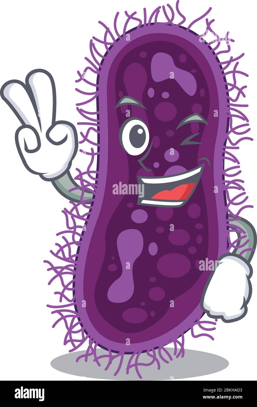 Happy lactobacillus rhamnosus bacteria cartoon design concept with two ...