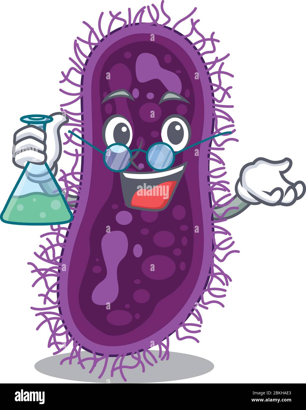 Lactobacillus rhamnosus bacteria smart Professor Cartoon design style ...
