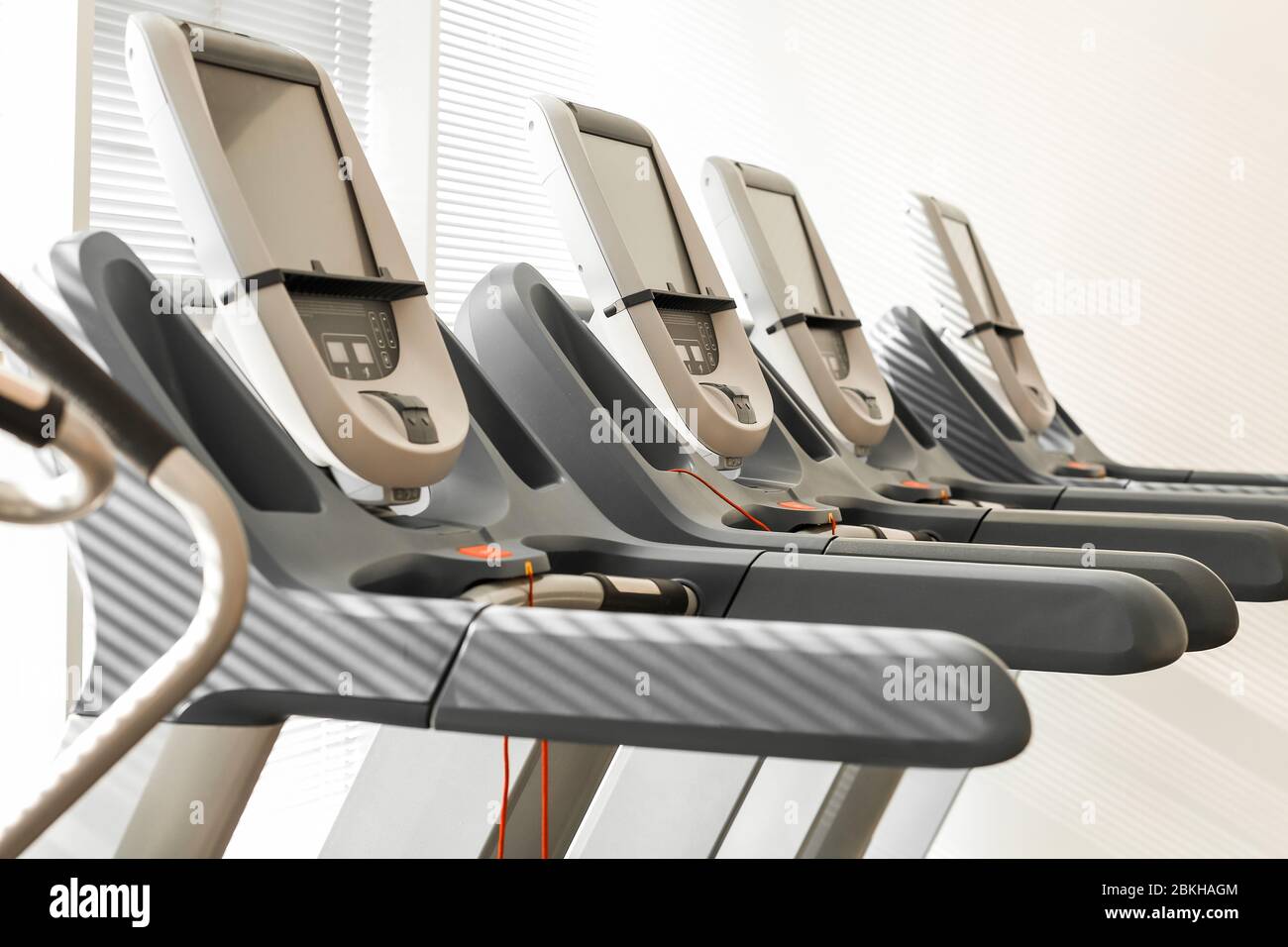Many treadmills in modern gym Stock Photo - Alamy