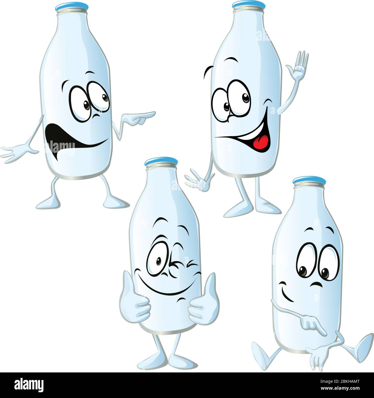 milk bottle - funny vector cartoon Stock Vector Image & Art - Alamy