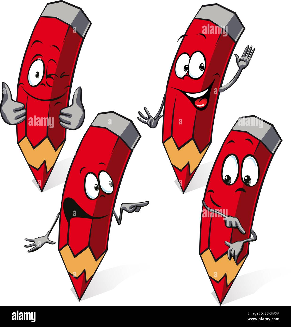 red pencil - funny vector cartoon Stock Vector Image & Art - Alamy
