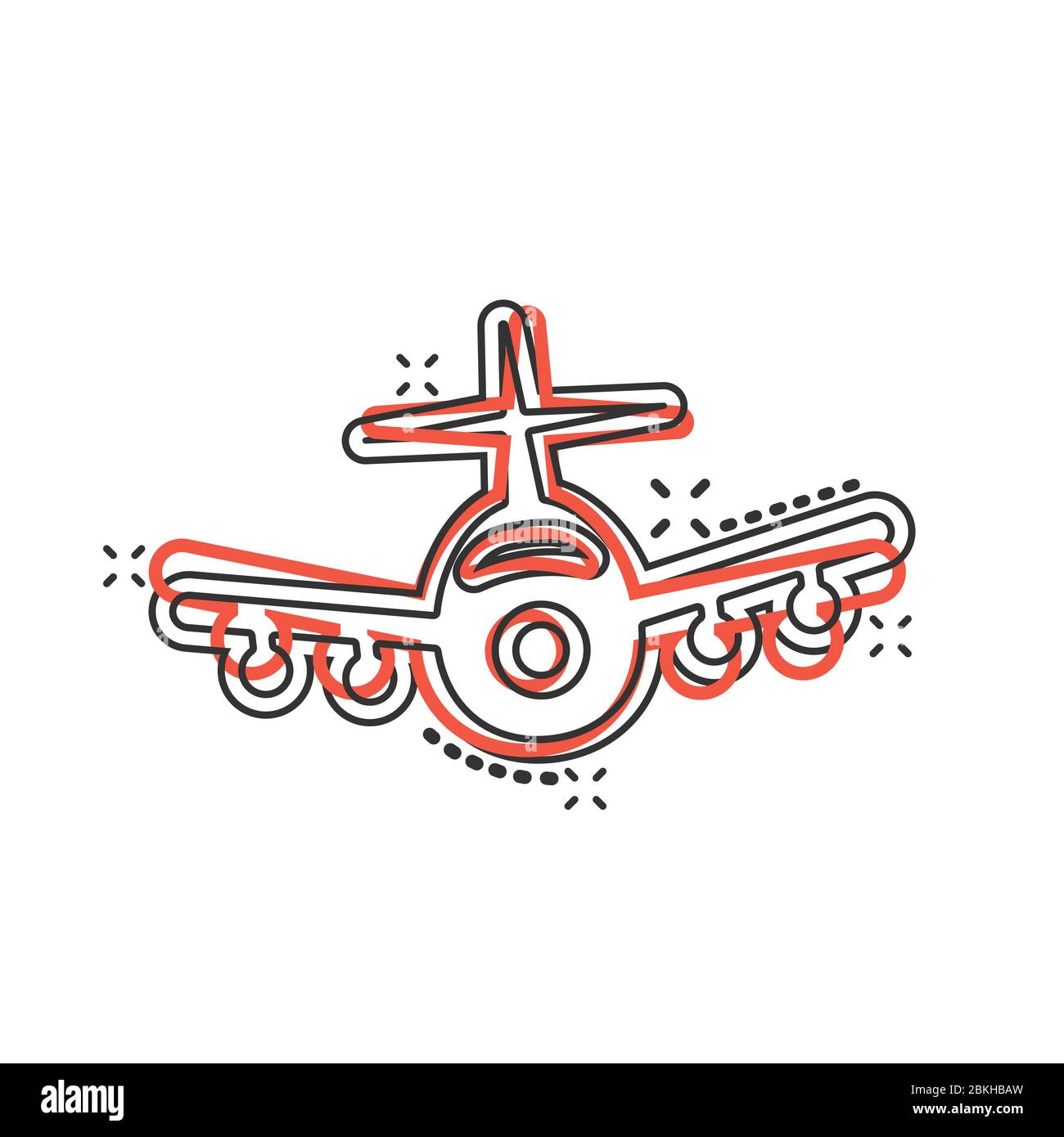 Plane icon in comic style. Airplane cartoon vector illustration on ...