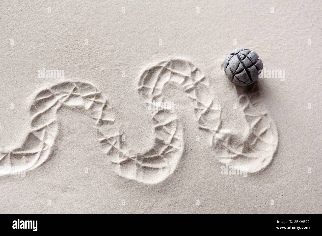 Sensory sand game. Modern zen garden concept. Top view Stock Photo - Alamy