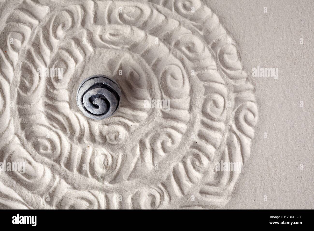 Sensory sand game. Modern zen garden concept. Top view Stock Photo - Alamy