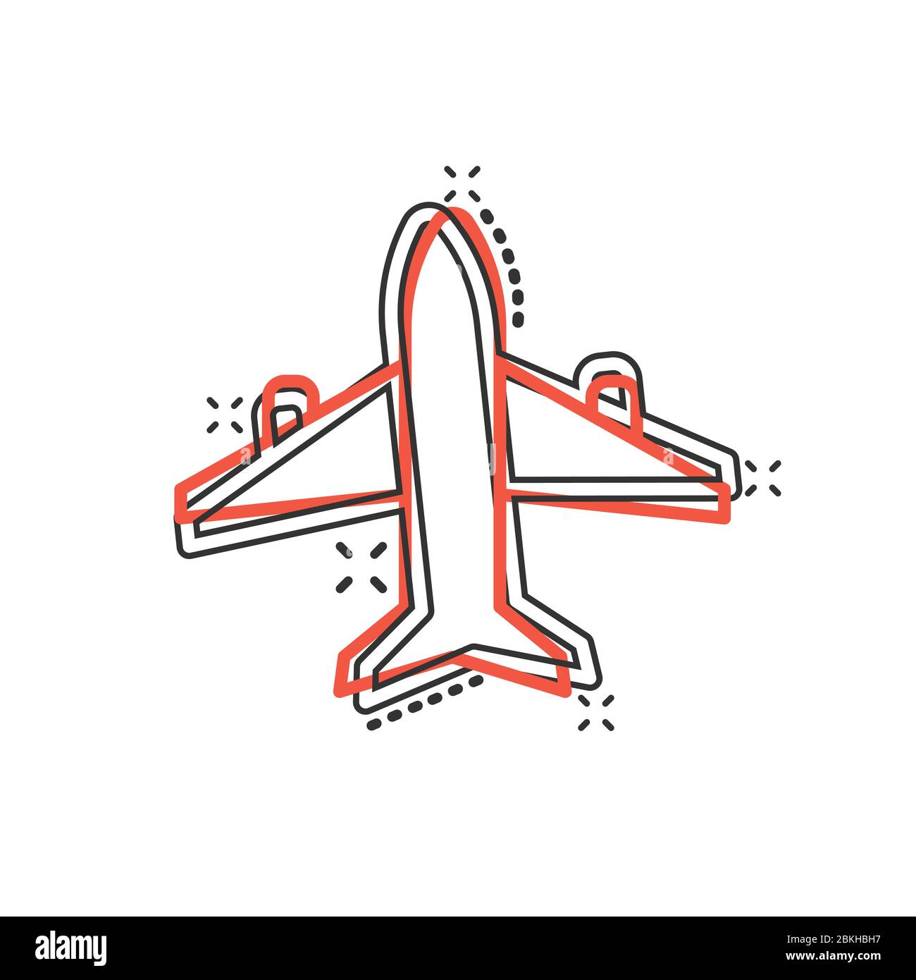 Plane icon in comic style. Airplane cartoon vector illustration on ...
