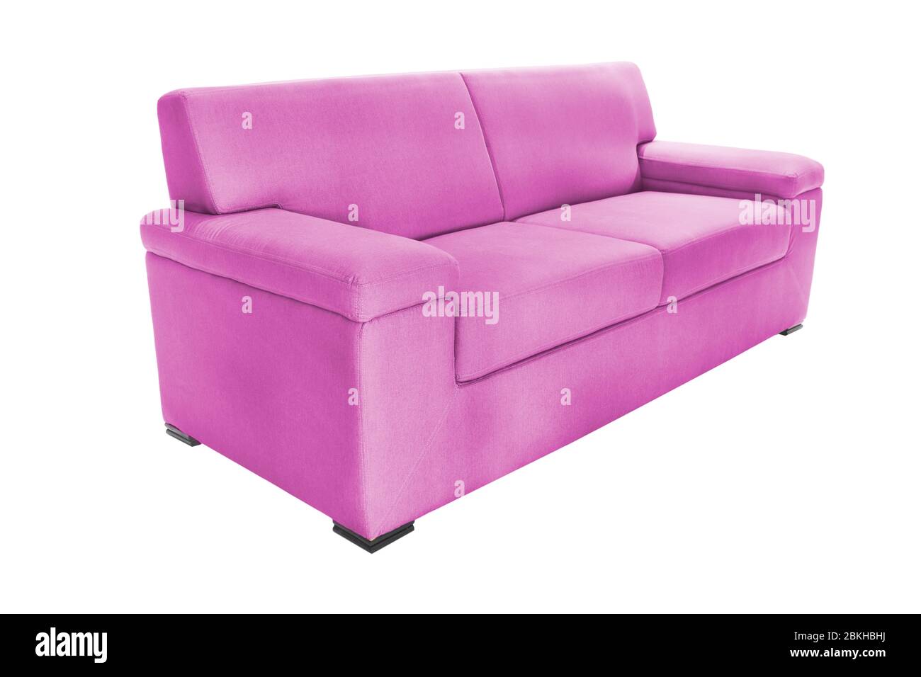 Two seats cozy blue sofa isolated on white Stock Photo - Alamy