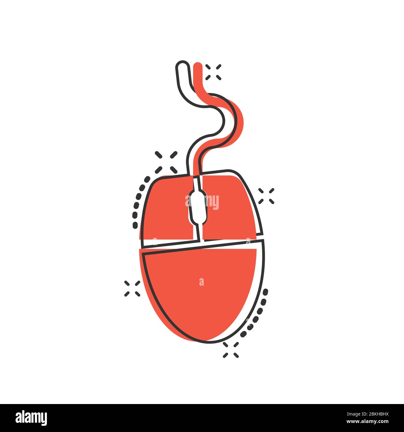 Computer mouse icon in comic style. Cursor cartoon vector illustration ...