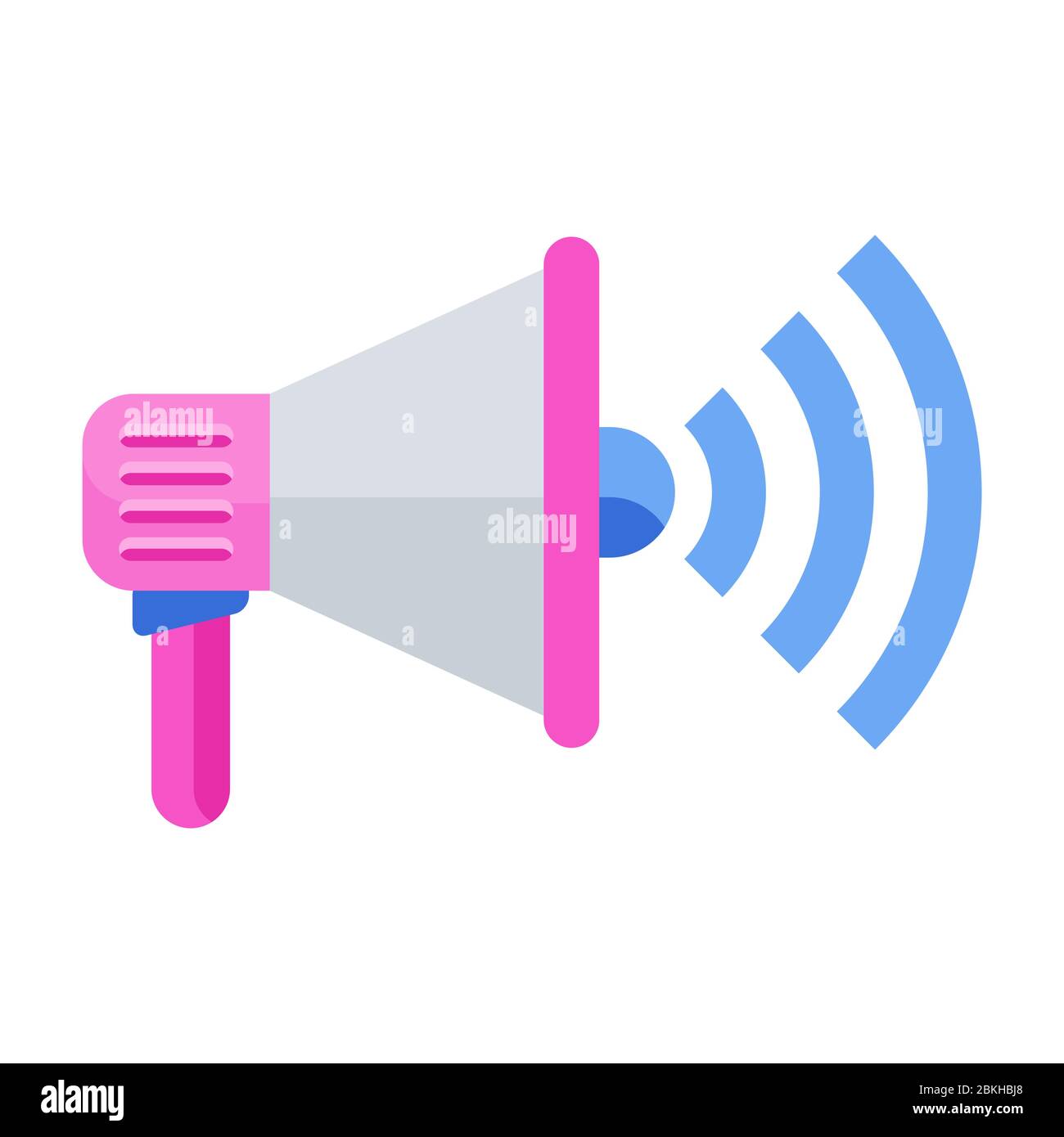 Megaphone Flat vector cartoon illustration. Marketing communications ...