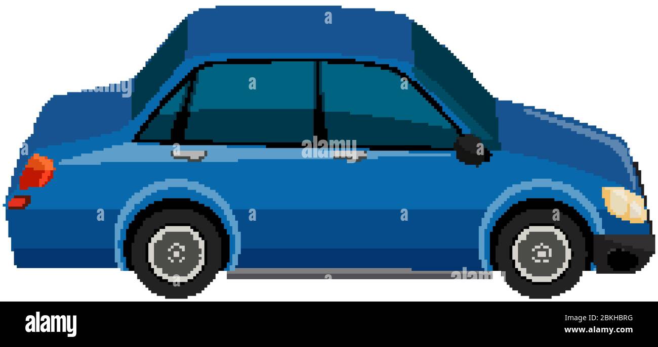 One blue car on white background illustration Stock Vector Image & Art ...