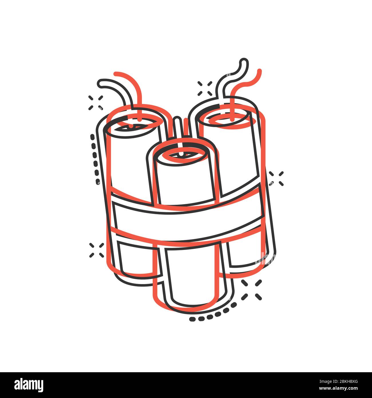 Bomb icon in comic style. Dynamite cartoon vector illustration on white ...
