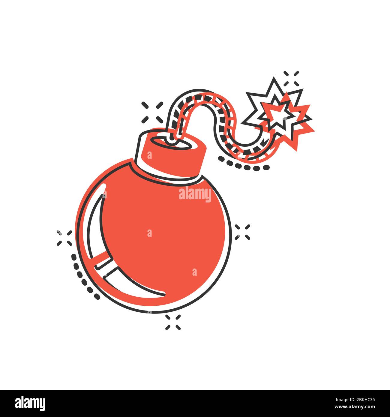 Bomb icon in comic style. Dynamite cartoon vector illustration on white ...