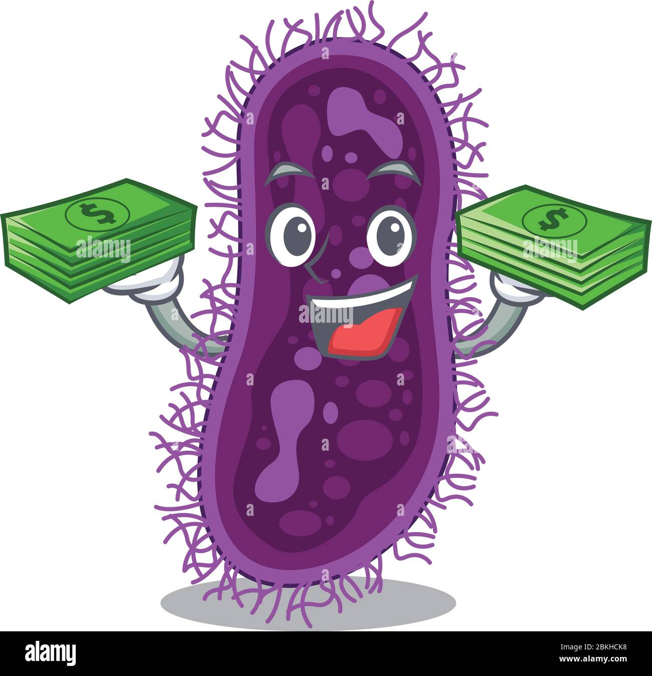 A wealthy lactobacillus rhamnosus bacteria cartoon character having ...
