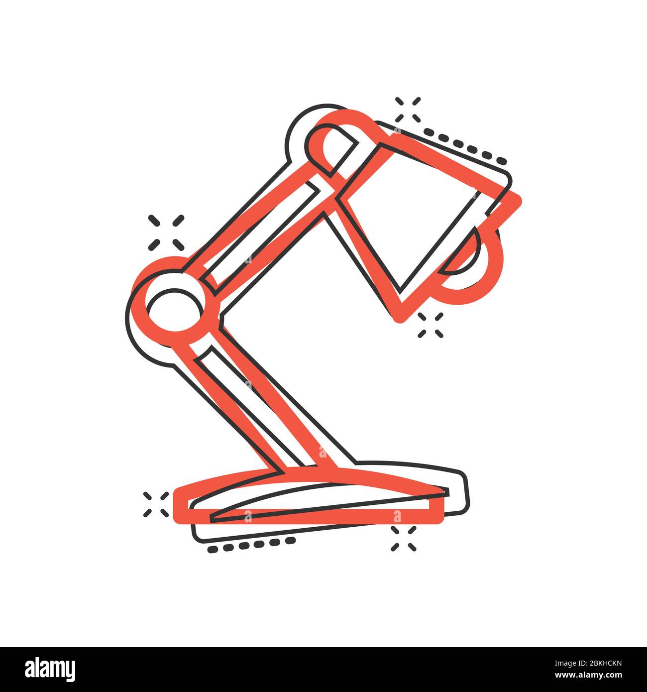 Lamp icon in comic style. Lightbulb cartoon vector illustration on ...