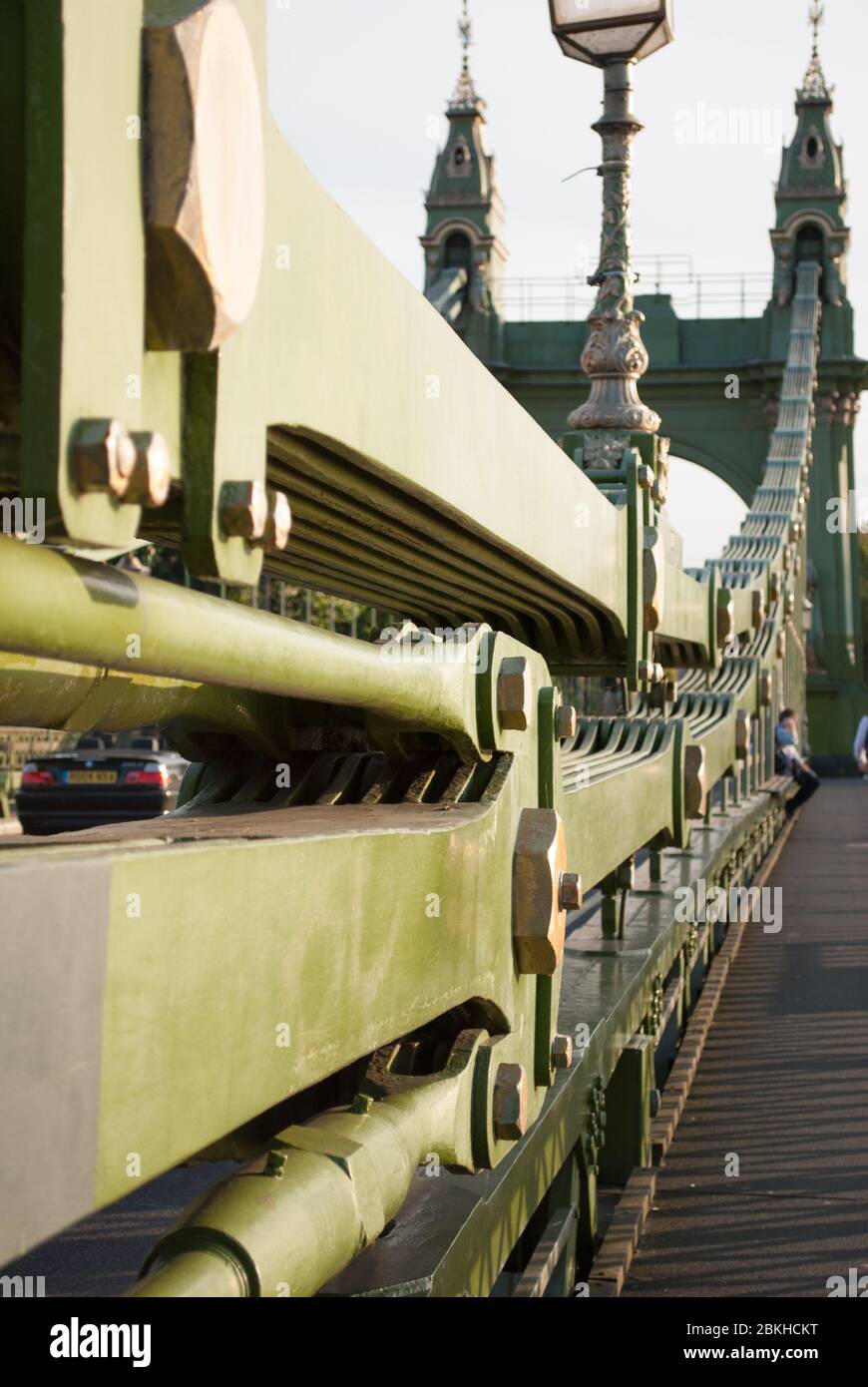 Suspension Bridge Victorian Architecture Engineering Green Gold ...