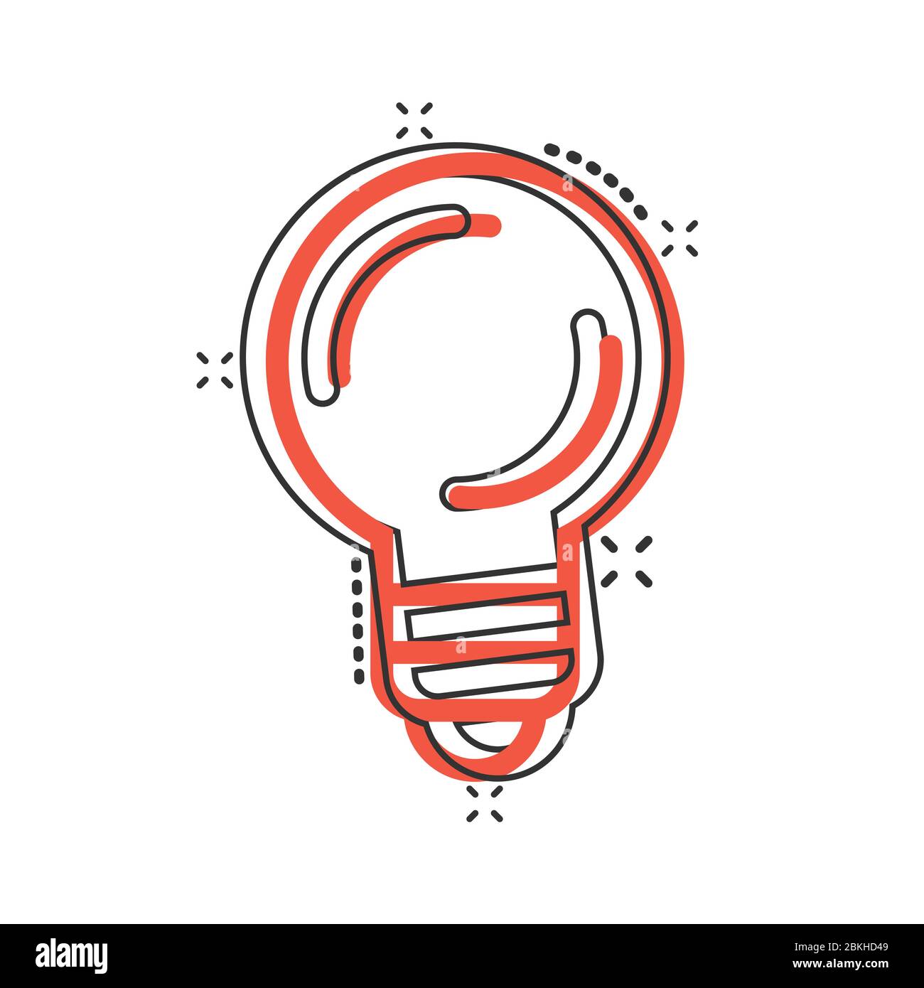 Light bulb icon in comic style. Lightbulb cartoon vector illustration ...