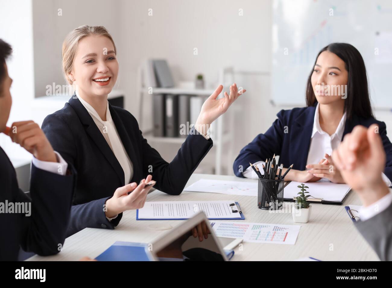Business people having meeting hall hi-res stock photography and images ...